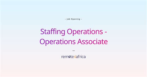 Remote Staffing Operations Operations Associate Job At Internet