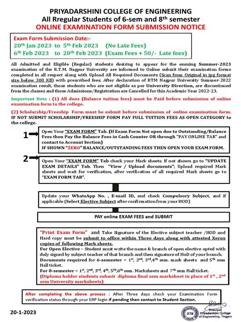 6 And 8 Sem Exam Form Submission Noticee Pdf Test Assessment