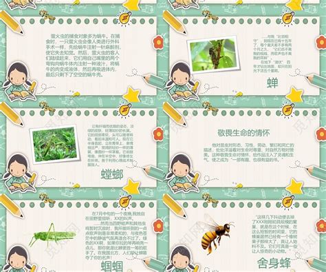 卡通昆虫记小学语文名著课件ppt模板下载 觅知网