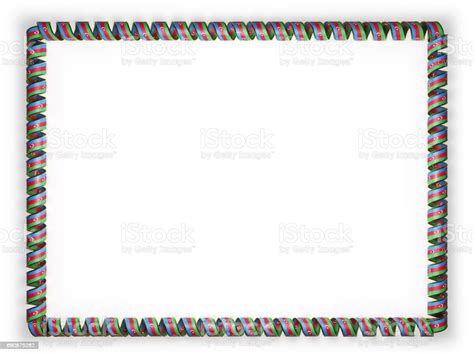 프레임과 리본 아제르바이잔 플래그 황금 밧줄에서 테두리의 테두리 3 차원 일러스트 레이 션 공란에 대한 스톡 사진 및 기타 이미지 Istock