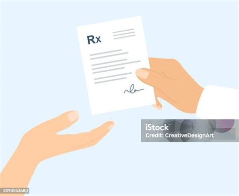 환자에게 의료 처방전을 제공하는 의사 건강 관리 의학 및 치료 개념 처방전 문서에 대한 스톡 벡터 아트 및 기타 이미지 처방전 문서 의사 주기 Istock