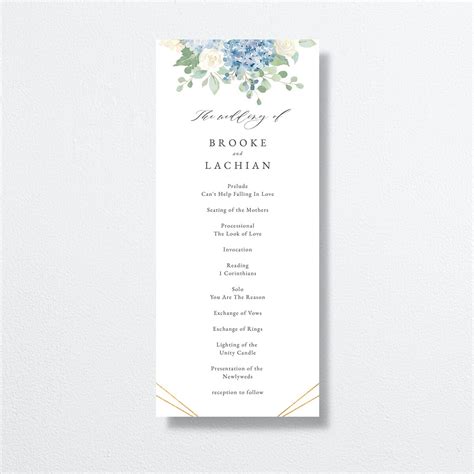 Elegant Hydrangea Wedding Programs The Knot