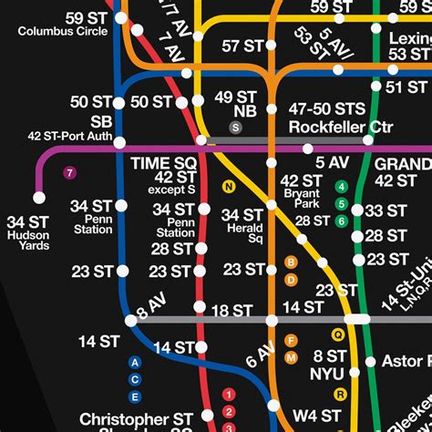 Nyc Subway Map Modern Canvas Art Set
