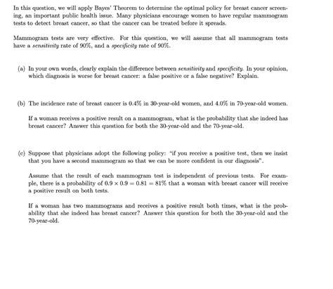 In This Question We Will Apply Bayes Theorem To