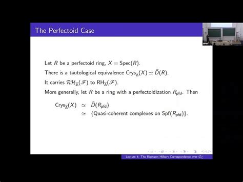 Free Video Jacob Lurie A Riemann Hilbert Correspondence In P Adic