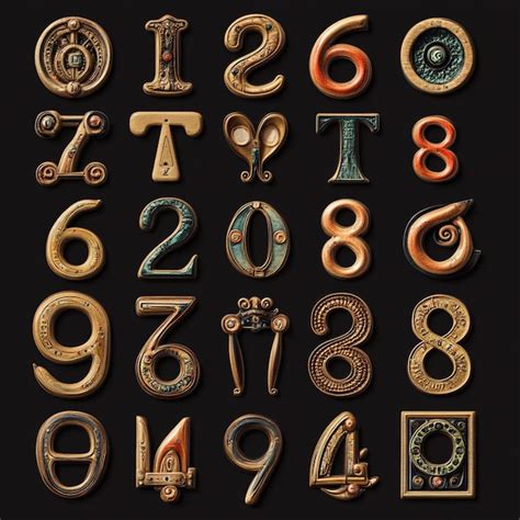 collection of letter and number elements premium ai generated image