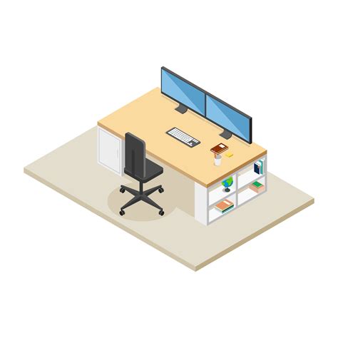 Isometric Workspace Vector 217551 Vector Art At Vecteezy