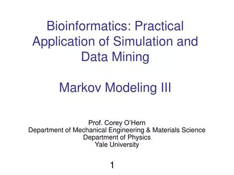 Ppt Bioinformatics Practical Application Of Simulation And Data