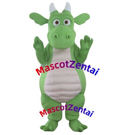 Green Adult Dragon Mascot Costume