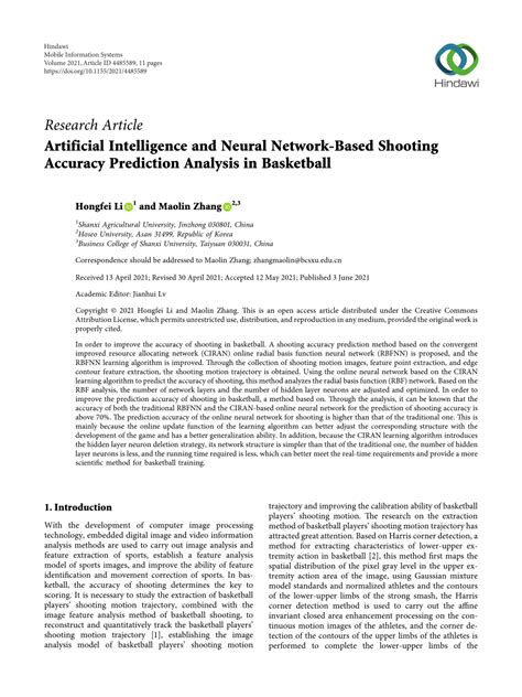 Pdf Artificial Intelligence And Neural Network Based Shooting Accuracy Prediction Analysis In
