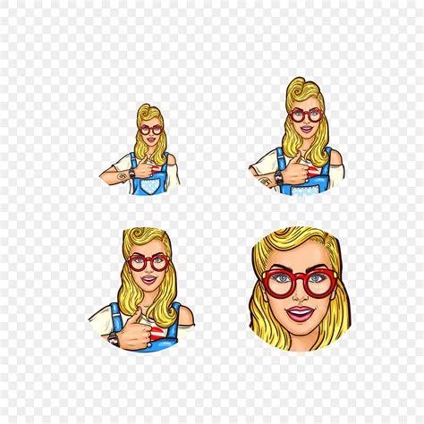 Avatar User Profile Vector Hd Images Set Of Vector Pop Art Round