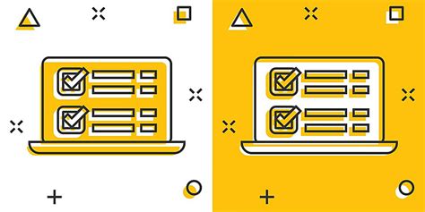 Comicstyle Sign For Survey Checklist With Check Mark Banner Vector
