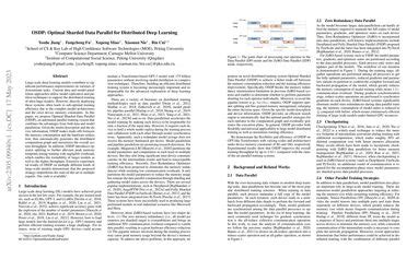 OSDP Optimal Sharded Data Parallel For Distributed Deep Learning