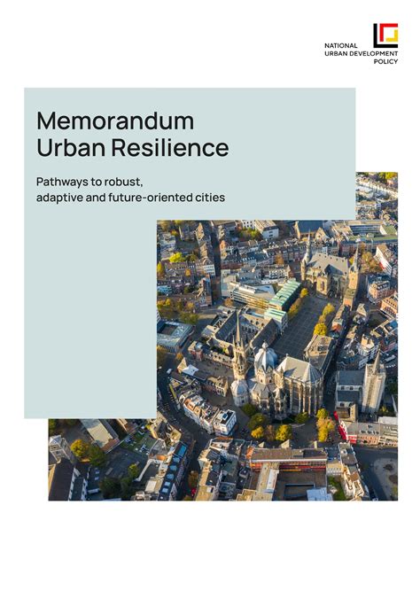 Memorandum Urban Resilience Pathways To Robust Adaptive And Future Oriented Cities