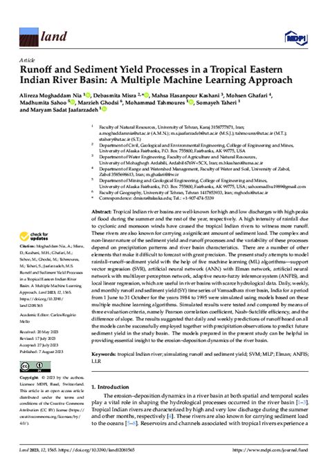 pdf runoff and sediment yield processes in a tropical eastern indian