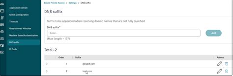 Dns Suffixes To Resolve Fqdns To Ip Addresses Citrix Secure Private