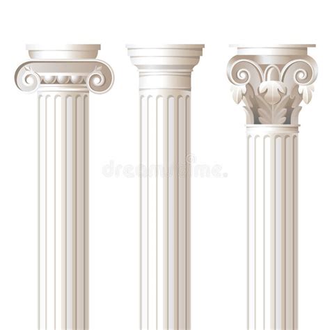 3 Columns In Different Styles Stock Vector Illustration Of Object