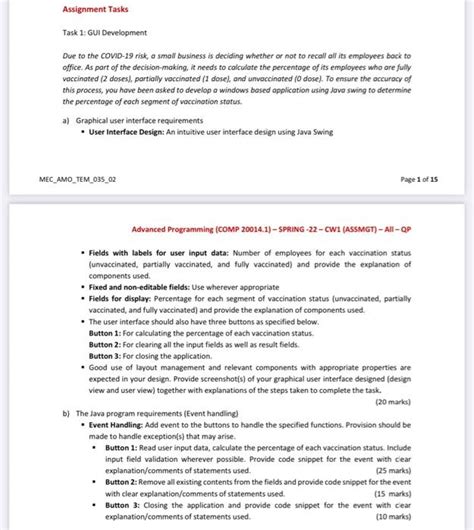 Assignment Tasks Task 1 Gui Development Due To The