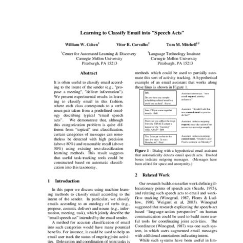 Learning To Classify Email Into Speech Acts” Acl Anthology