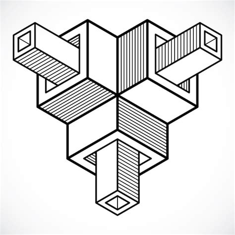 Premium Vector 3d Abstract Isometric Construction Vector Polygonal Shape