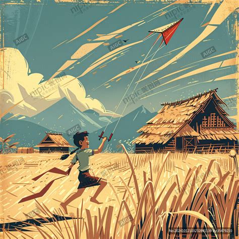 Ai创作图射箭人物插画射箭背景 放风筝插画 射箭插画 收割青稞插画 射干插画 打谷子插画 农民打粮食插画 芒种插画场景 知青插画 打谷插画 小孩子户外放风筝插画 打谷农民插画 朝鲜田间人物大米