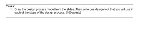 Solved Tasks Draw The Design Process Model From The Chegg