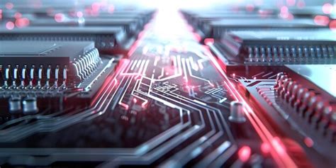 Visualization Of Digital Data Transfer With Light Pulses Racing Through Circuits Concept Data