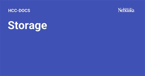 Storage Hcc Docs