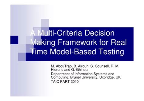 Ppt A Multi Criteria Decision Making Framework For Real Time