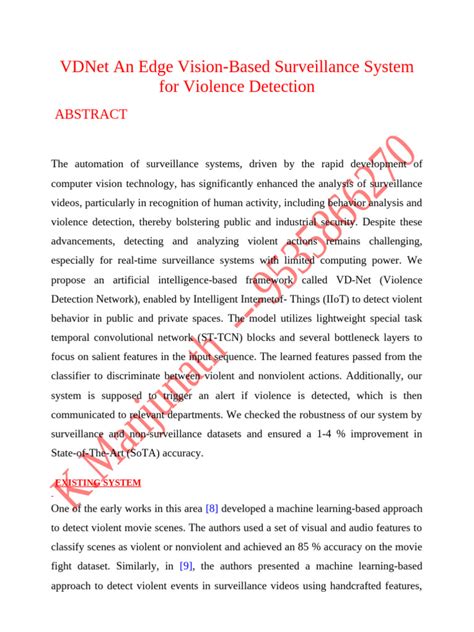 Vdnet An Edge Vision Based Surveillance System For Violence Detection