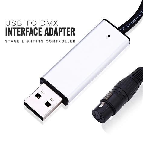 USB To DMX Interface Adapter LED DMX Studio Computer PC Stage Lighting Controller Dimmer For