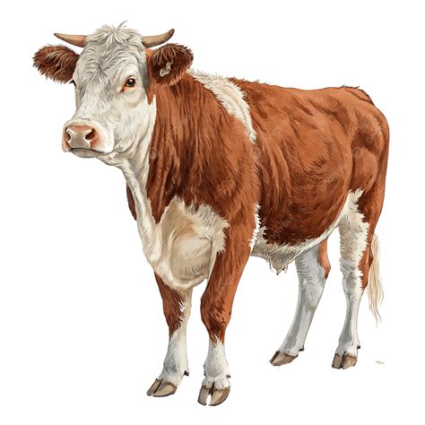 A 3d Hereford Cow Illustration Isolated On White Art Realistic