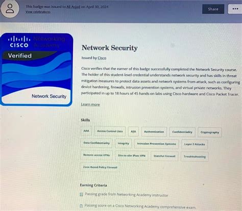 Ali Asjad On Linkedin Cisco Networksecurity Certification