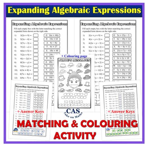 Algebra Expanding Binomial Trinomial Algebraic Expressions Matching Activity 2
