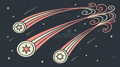 Stylized Comets In Space Vector Design Generative Ai Stock Vector Illustration Of Celestial