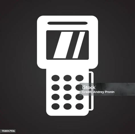 그래픽 및 웹 디자인에 대한 배경에 Pos 터미널 아이콘 간단한 그림 웹 사이트 버튼 또는 모바일 앱에 대한 인터넷 개념 기호입니다 구매에 대한 스톡 벡터 아트 및 기타