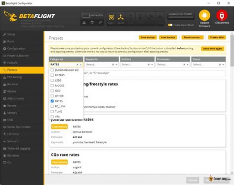 how to use betaflight presets oscar liang