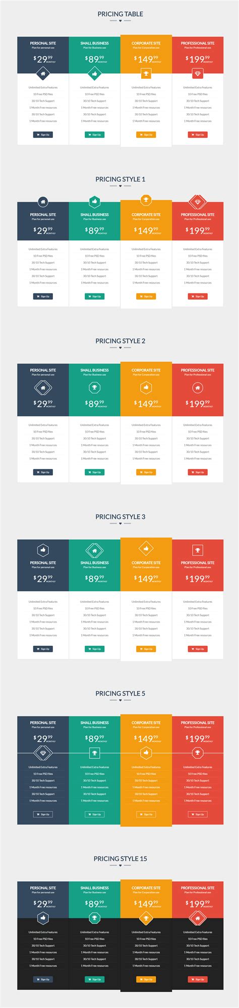 FlatPrice Responsive Bootstrap Pricing Tables By Aqsathemes CodeCanyon