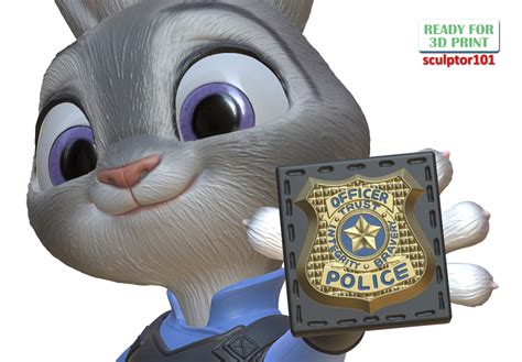 Fichier 3d Fanart Zootopia Officier De Police Judy Hopps Montrant Son