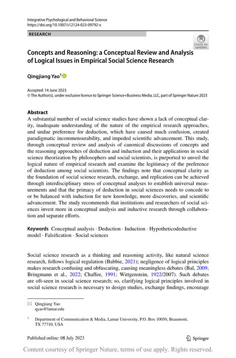 Concepts And Reasoning A Conceptual Review And Analysis Of Logical