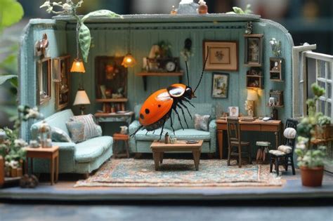 Curious Cockroach Explores Tiny Dollhouse Interiors And Furniture A