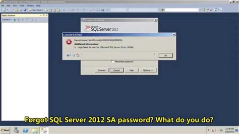 How To Reset Sql Server 2012 Sa Password After Forgot It Youtube