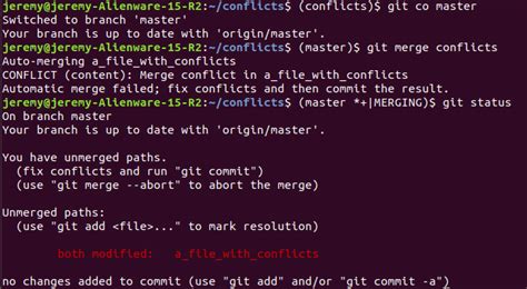 Manually Resolve Git Conflict By Overwriting The Conflicting File With