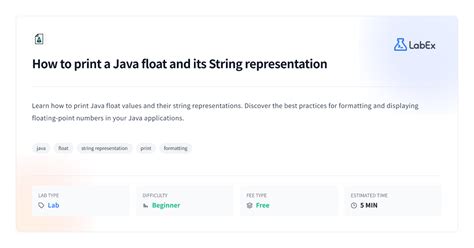 How To Print A Java Float And Its String Representation Labex