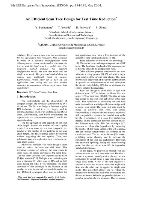 Pdf An Efficient Scan Tree Design For Test Time Reduction