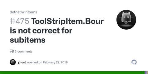 Toolstripitembounds Is Not Correct For Subitems · Issue 475 · Dotnetwinforms · Github