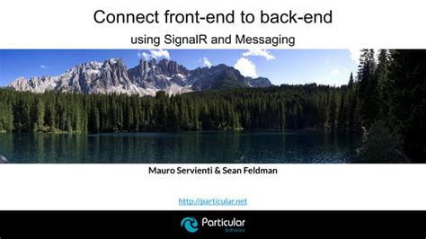Connect Front End To Back End Using Signalr And Messaging Pdf Web Conferencing Computer