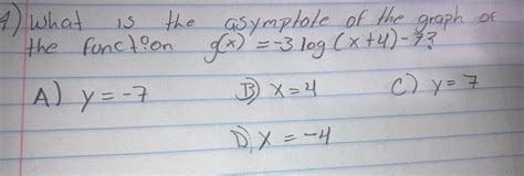 [answered] 4 What Is The Asymptote Of The Graph Of The Function G X 3 Kunduz