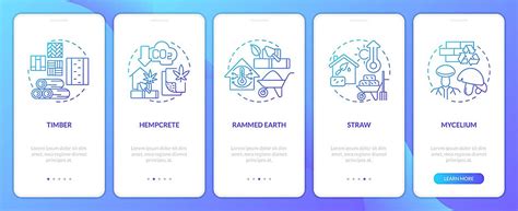 Advantages Of Biobased Materials Blue Onboarding Screen On Mobile App Vector Welcome