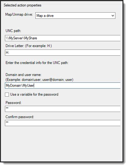 about map unmap drive provisioning action handlers